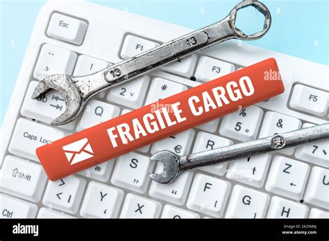 Writing Displaying Text Fragile Cargo Word For Breakable Handle With Care Bubble Wrap Glass