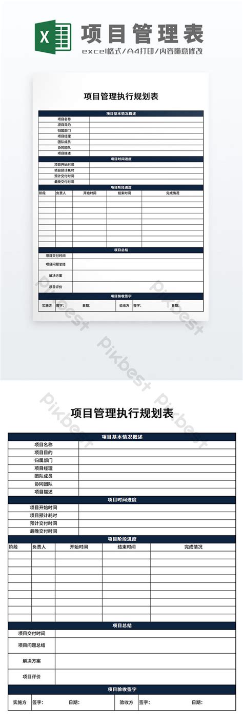 Company Project Management Execution Plan Excel Template Excel XLSX Template Free Download