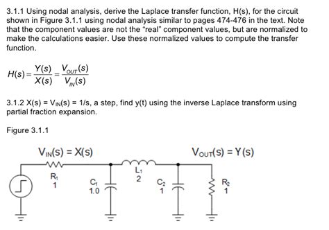 Solved Using Nodal Analysis Derive The Laplace Transfer