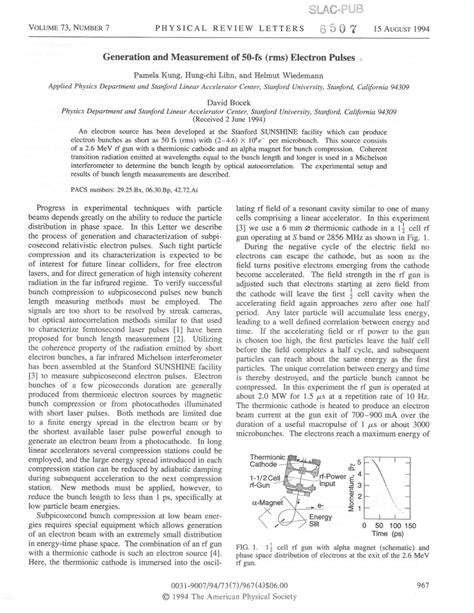 Pdf Generation And Measurement Of 50 Fs Rms Electron Pulses