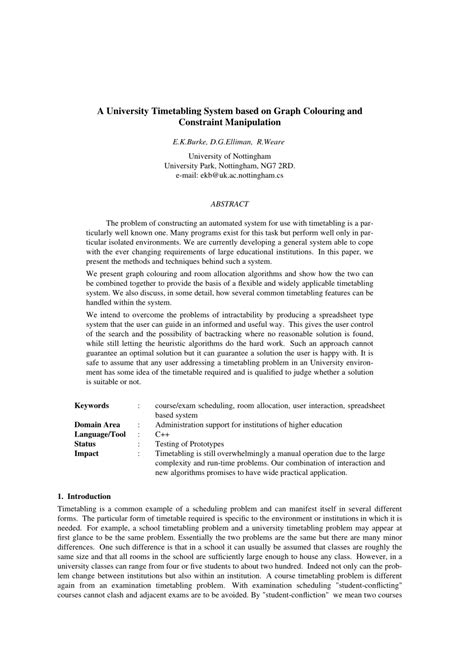 Pdf A University Timetabling System Based On Graph Colouring And