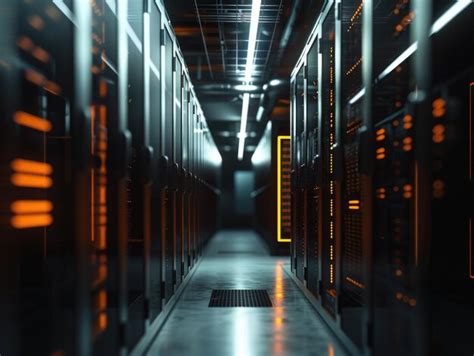 Data Center Server Row Premium Ai Generated Image