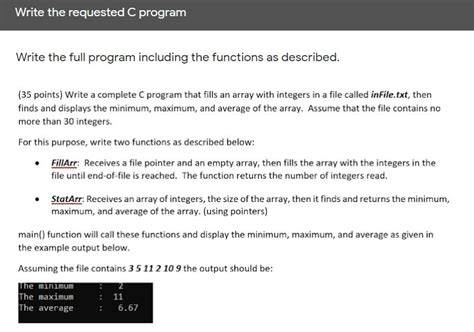Solved The Programming Language Is C Please Write The