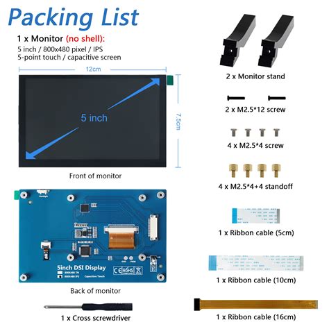 Freenove 5 7 Inch Touchscreen Monitor For Raspberry Pi 5 4 B 3 B
