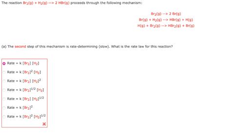 solved the reaction br2 g h2 g 2 hbr g proceeds