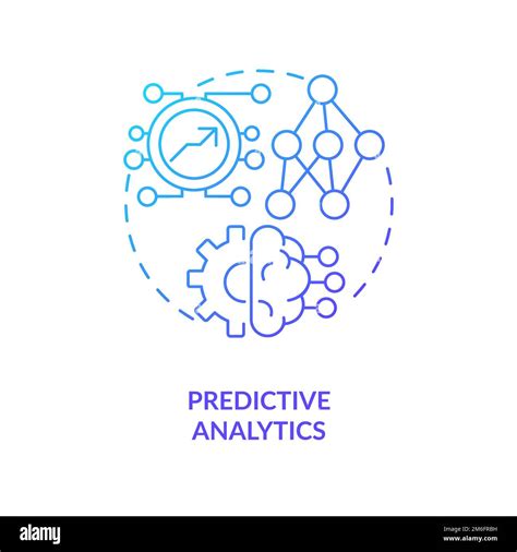 Predictive Analytics Blue Gradient Concept Icon Stock Vector Image