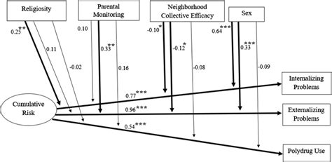 Structural Equation Model Depicting Significant Associations Of