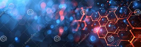 abstract futuristic digital blockchain network with hexagonal grid and