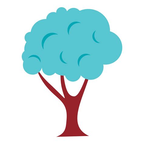 Tree In Snow Icon Flat Style Vector Art At Vecteezy