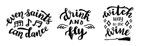 3 재미 할로윈 시즌의 세트는 손으로 문자 로고 아이콘을 따옴표 초대장 캘린더 주최자 카드 배너 포스터 머그잔 스크랩북 베개 케이스에 대한 벡터 구 요소 가을에 대한 스톡