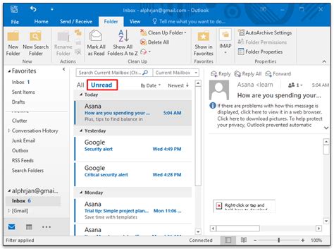 how to check all unread messages in outlook printable forms free online