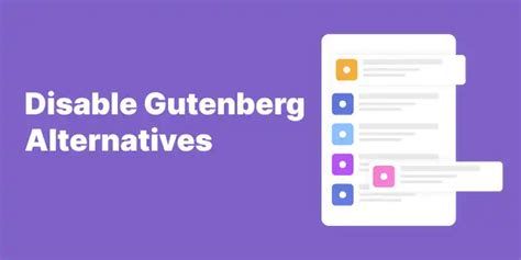Disable Gutenberg Alternatives