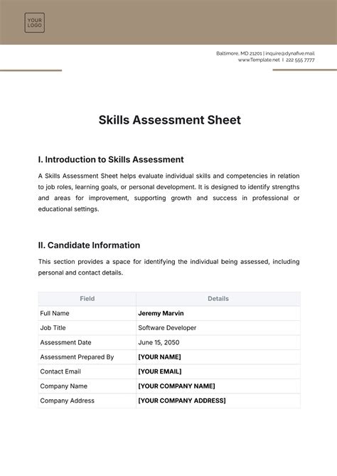 Free Skills Assessment Sheet Template To Edit Online Free Skills Assessment Sheet Template To Edit Online