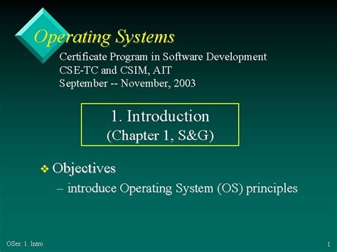 Operating Systems Certificate Program In Software Development Csetc