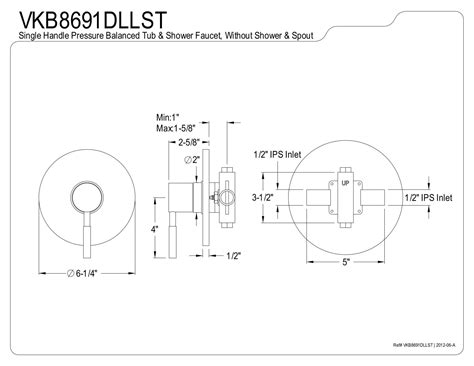 Pressure Balance Valve Trim Only Without Shower And Tub Spout K And B