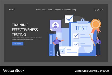 trainers evaluate upskilling results with a test vector image