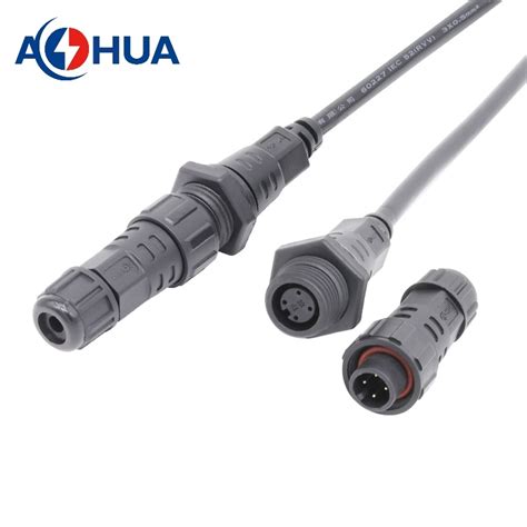 M16 4 Pin Wire To Female Panel Waterproof Cable Connector For Power 4