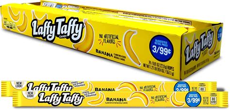 Willy Wonka Laffy Taffy Fruit Flavored Chewy Sweet Rope Candy Banana 24 X 22g Amazon Co