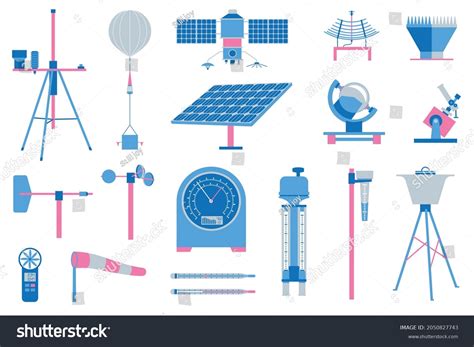 Set Images Instruments Measuring Atmospheric Weather Stock Vector Royalty Free 2050827743