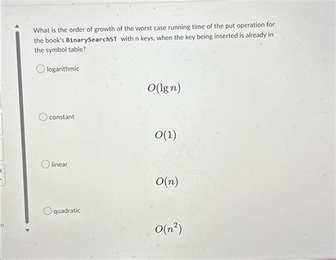 solved what is the order of growth of the worst case running
