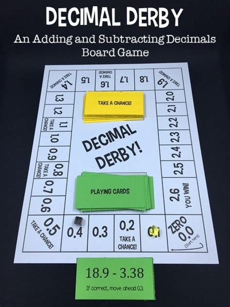 Decimal Derby Adding And Subtracting Decimals Board Game With Digital Decimal Derby Adding And Subtracting Decimals Board Game With Digital