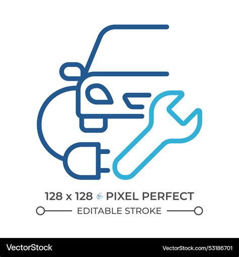 Electric Car Charging Two Color Line Icon Vector Image