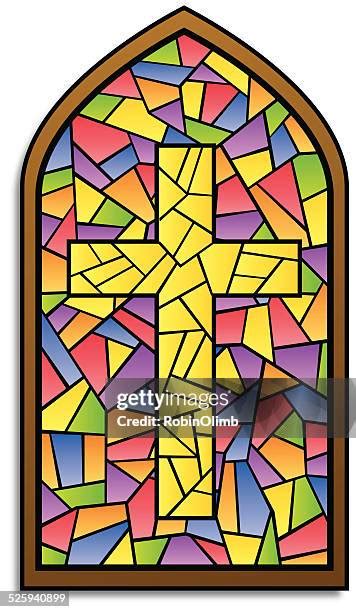 Stained Glass Window Cross High Res Vector Graphic Getty Images