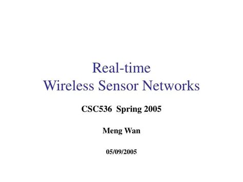 Ppt Real Time Wireless Sensor Networks Powerpoint Presentation Free