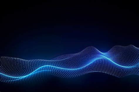 Premium Ai Image Dynamic Blue Particle Wave Abstract Sound Visualization Digital Structure Of