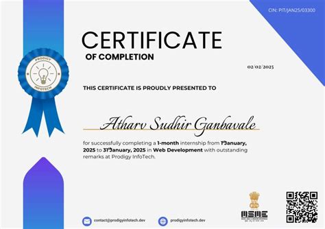 Webdevelopment Internshipexperience Learningandgrowing Prodigyinfotech Atharv Ganbavale