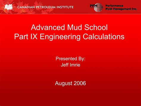 Advanced Mud Engineering Calculations Pdf