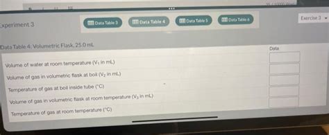 Experiment 3 Data Table 3 Data Table 4 Data Tables Chegg Com