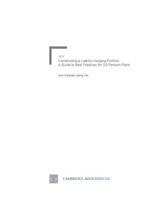 Constructing A Liability Hedging Portfolio Pdf Pdf Bond Duration