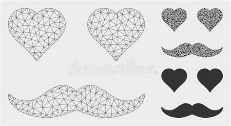 Lover Smiley Vector Mesh Carcass Model And Triangle Mosaic Icon Stock Vector Illustration Of