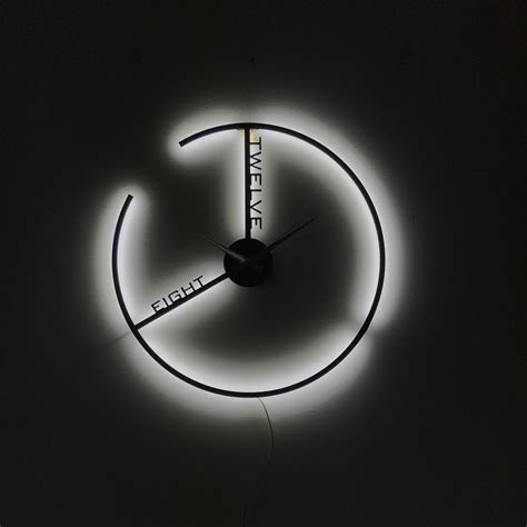 Unique Led Wall Clock Led Lighted Wall Decor Modern Led Clock Metal Led Wall Clock Bedside