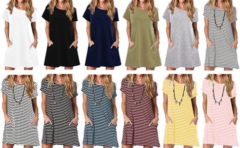 Alaster Womens Casual Summer T Shirt Dress Loose Short Sleeve Tunic
