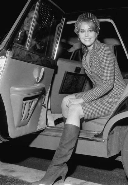 Film Star Jane Fonda Getting Out Of Her Car At London Airport Jane