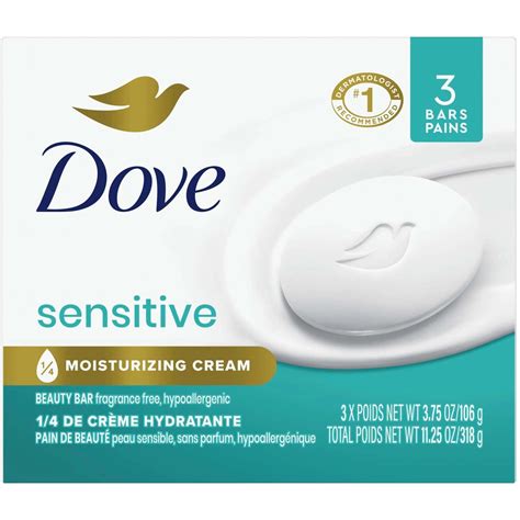 Dove Sensitive Skin Beauty Bar 106g Hypoallergenic Cleansing Soap