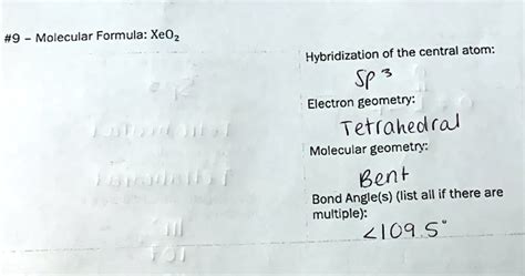 Solved Draw The Lewis Structure For The Molecule Identify The Hybridization Of The Central