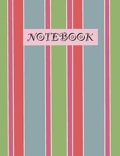 Notebook Striped Pink Green Blue And Red Notebook 150 Pages Of College Ruled Paper Size 8