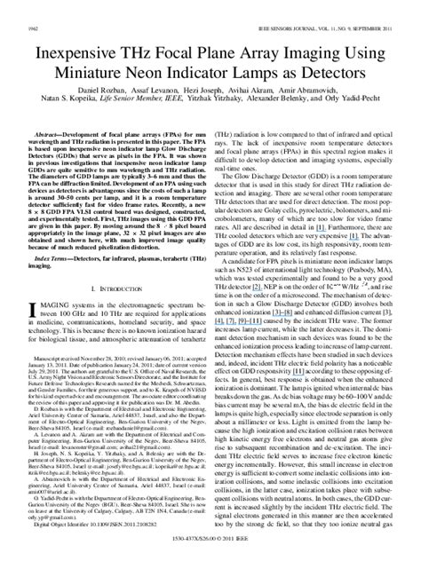 pdf inexpensive thz focal plane array imaging using miniature neon
