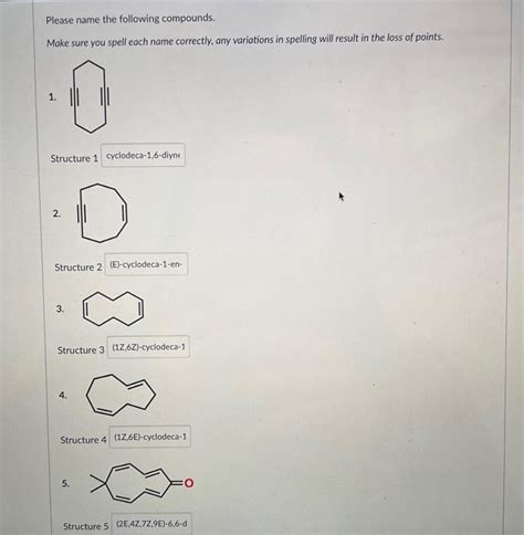 Solved Please Name The Following Compounds Make Sure You Chegg Com