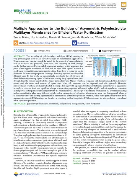 Pdf Multiple Approaches To The Buildup Of Asymmetric Polyelectrolyte Multilayer Membranes For