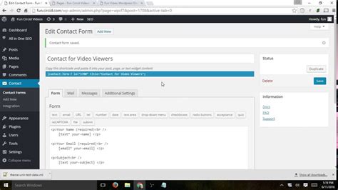 Wordpress Contact Form 7 Tutorial Install And Configure Youtube