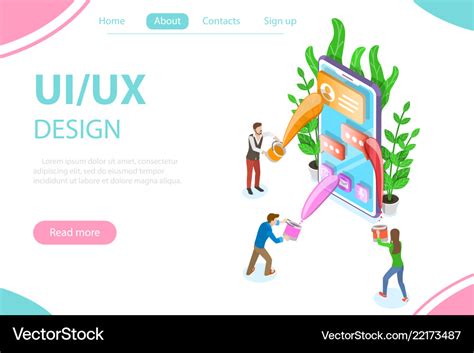 Ui And Ux Design Process Isometric Flat Royalty Free Vector