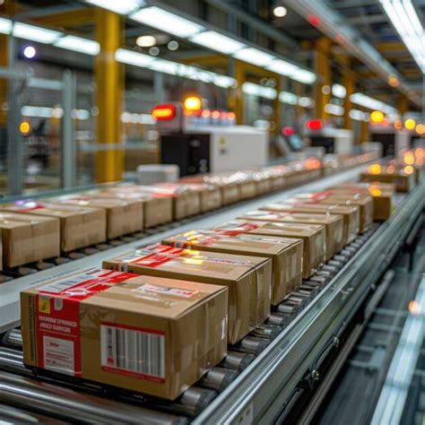 Efficient Packaging Line Automated Machines For Wrapping And Labeling Products Premium Ai