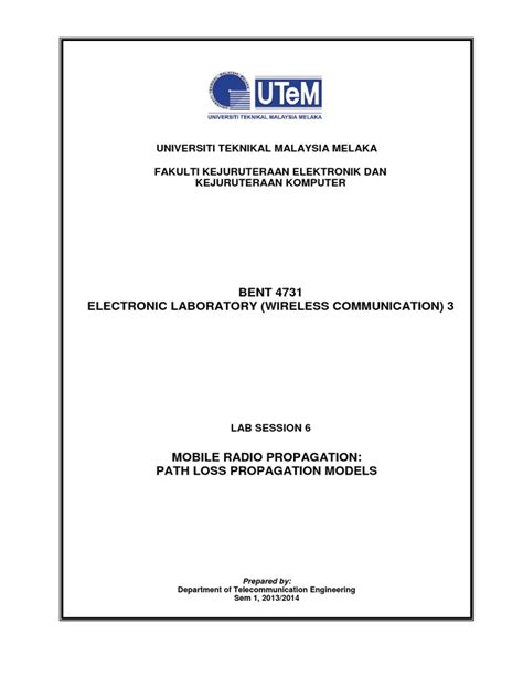 Path Loss Propagation Models Pdf Radio Propagation Amateur Radio