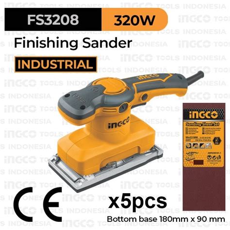 Mesin Finishing Sander 180×90 Mm Ingco Fs3208 Rectangular Model