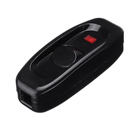 AC220V 10A On Off Indicator Cord Inline Push Botton Light Switch For