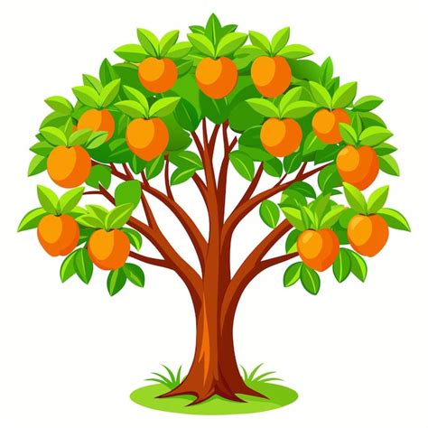 Fruit Tree White Background Premium Ai Generated Vector